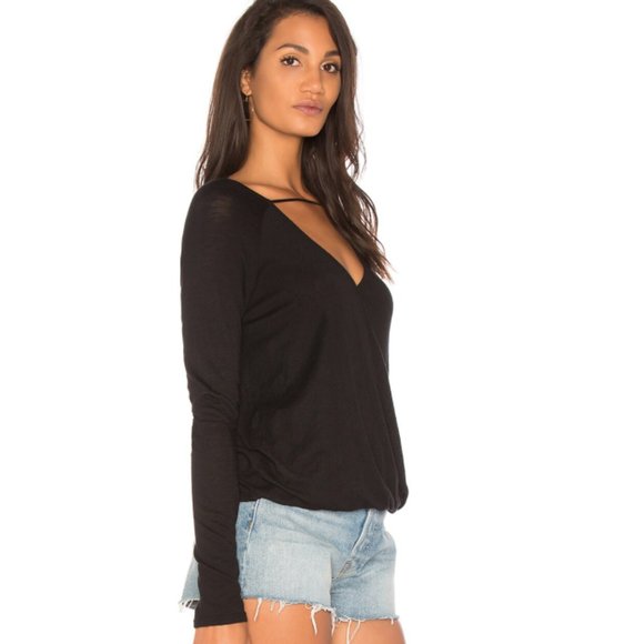 Splendid | Tops | Nwt Splendid Womens Wrap Blouse Black Size Small ...